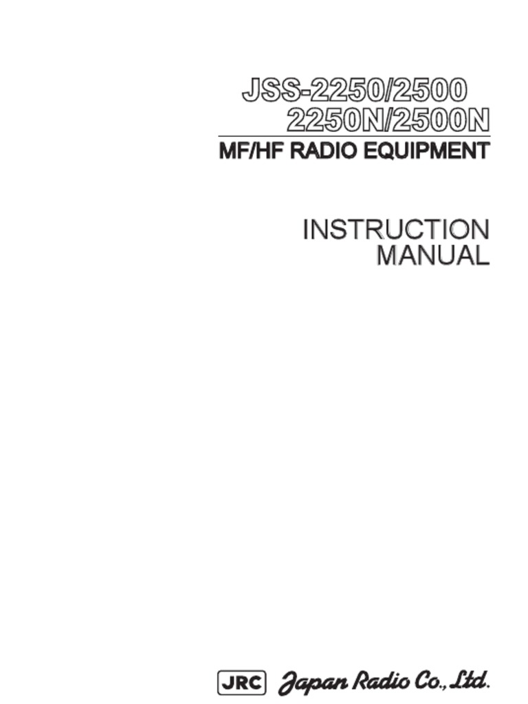 JRC JSS-2250 Instruction Manual | PDF | Telecommunications ...