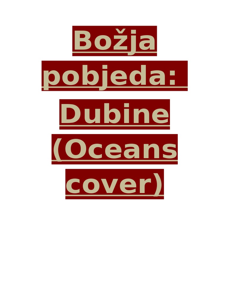 Božja Pobjeda - Dubine (Oceans Cover) | PDF