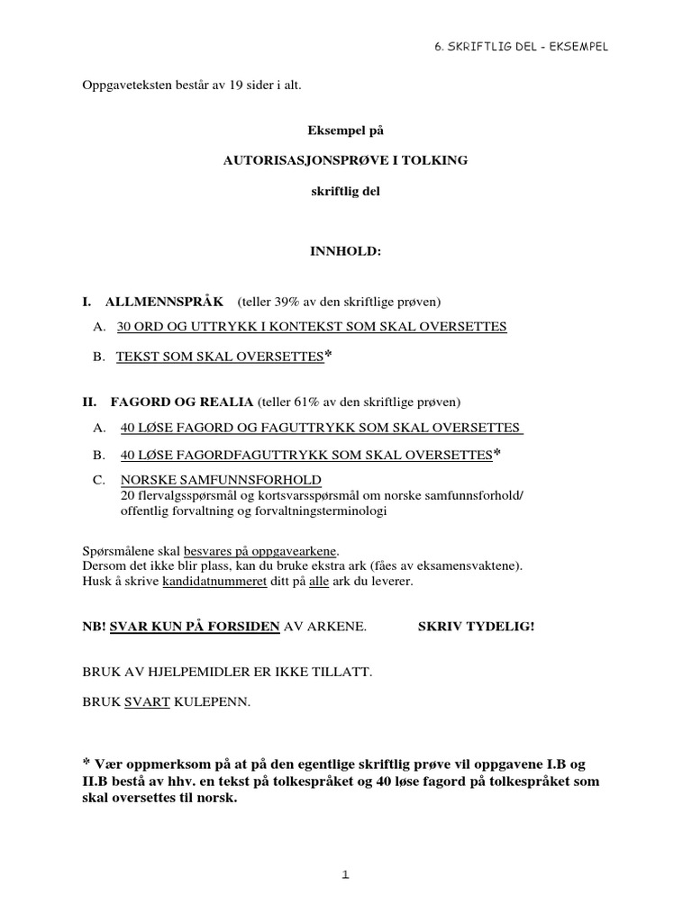 2. Eksempel På Skriftlig Del