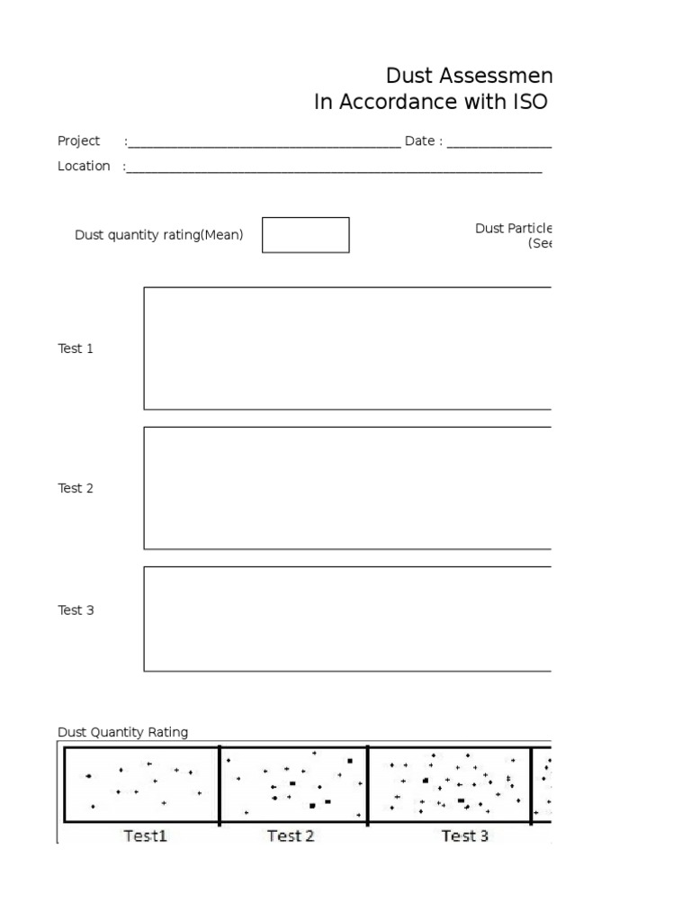Dust Assessment Report for [Location] in Accordance with ISO 8502-3 ...
