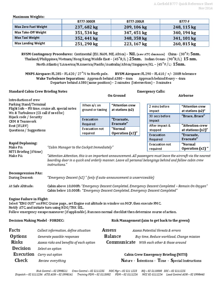 B777 Quick Reference Guide | PDF | Aviation | Aeronautics