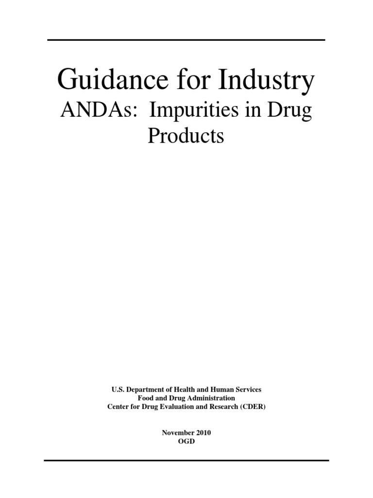 FDA - GL - ANDAs - Impurities in Drug Products | PDF | Food And Drug Administration | Toxicity