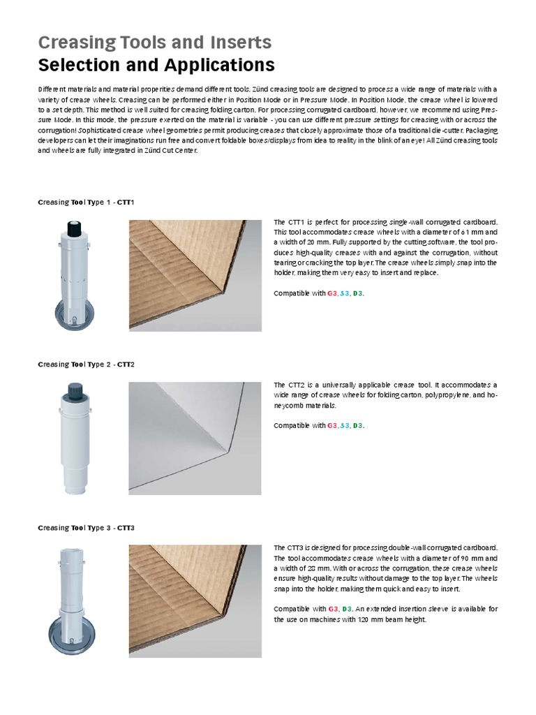 Creasing Tools and Inserts | PDF | Industries | Production And ...