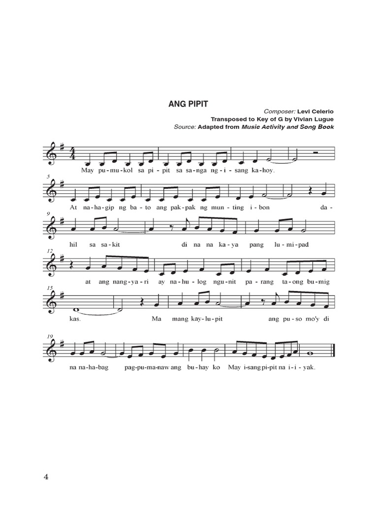 Ang Pipit: Composer: Levi Celerio | PDF