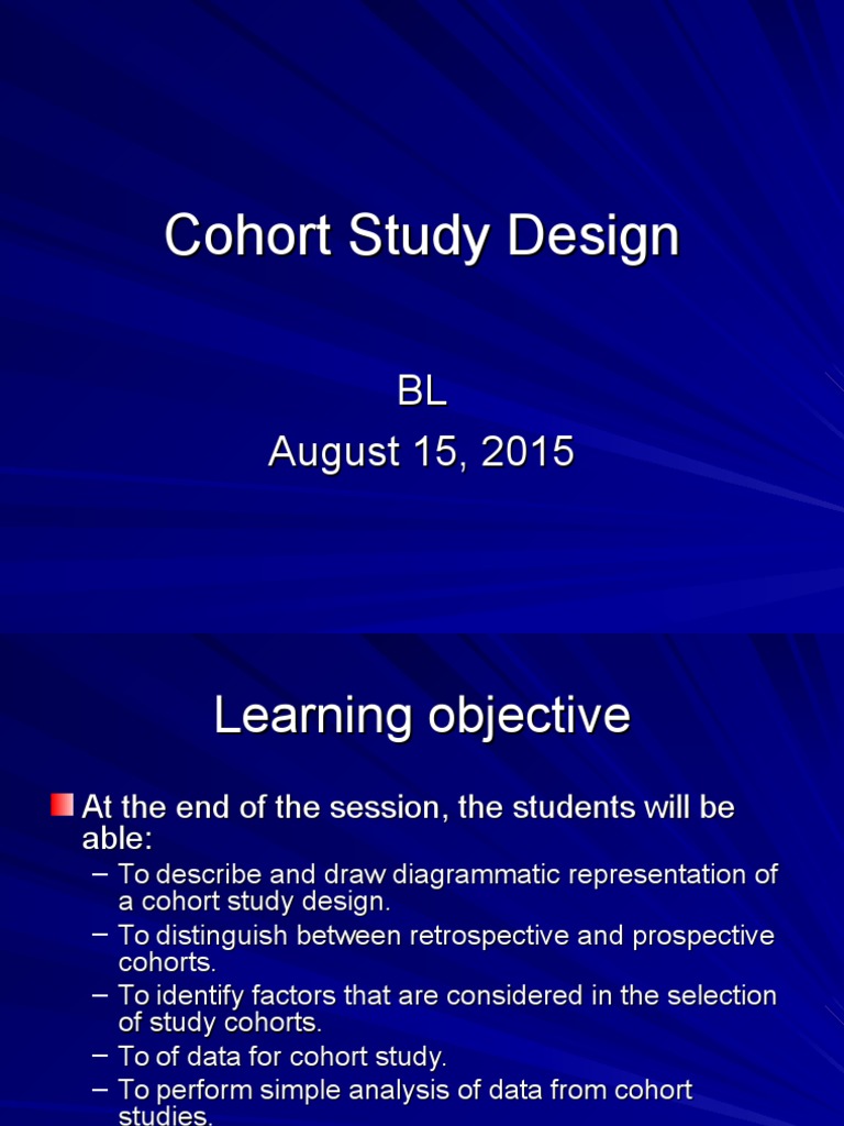 Cohort Study Design | PDF | Cohort Study | Health Sciences