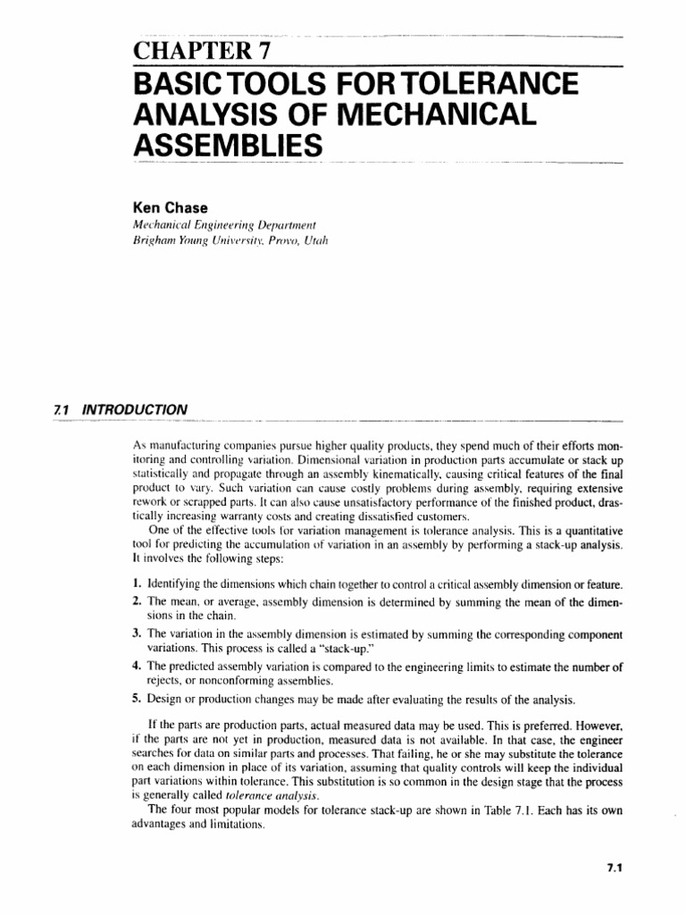 Basic Tools For Tolerance Analysis of Mechanical Assemblies | PDF