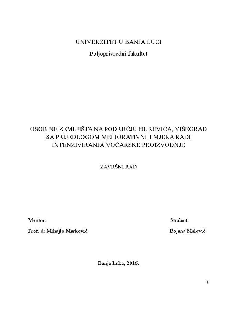 Diplomski Rad-Zastita Zivotne Sredine | PDF