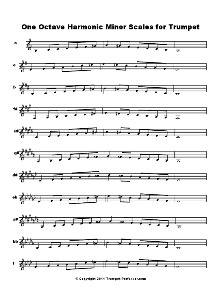 1 Octave Harmonic Minor | PDF