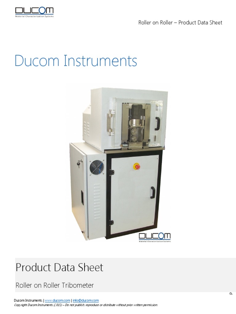 Ducom Instruments-Roller on Roller Data Sheet (Feb,2016)-Monash Uni ...