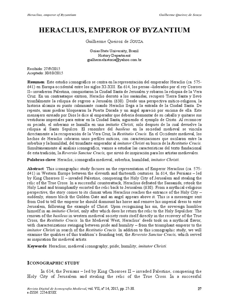 Heraclius, Emperor of Byzantium | PDF | Edades medias | imperio Bizantino