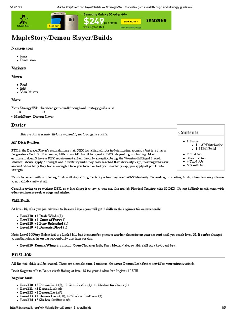 MapleStory - Demon Slayer - Builds - StrategyWiki, The Video Game ...