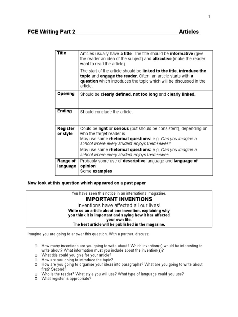 FCE Writing Part 2 | Verb | Essays