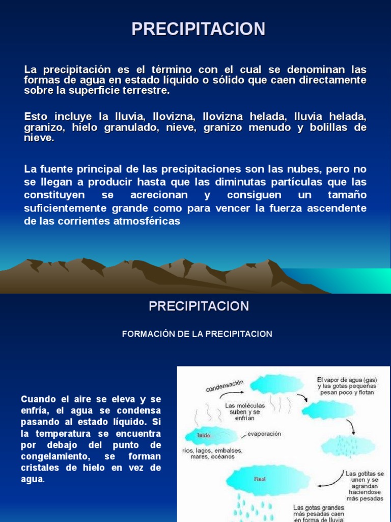 Tipos y formación de precipitaciones | PDF | Precipitación | Lluvia