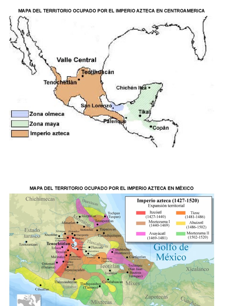 Mapa Del Territorio Ocupado Por El Imperio Azteca en Centroamerica | PDF