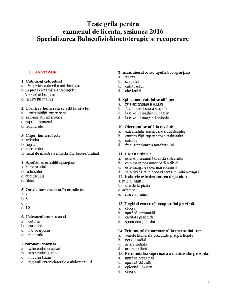 Licenta BFKT 2016 | PDF