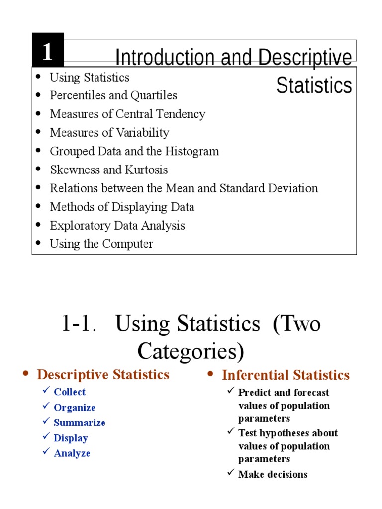 Introduction and Descriptive Statistics | PDF | Percentile | Median