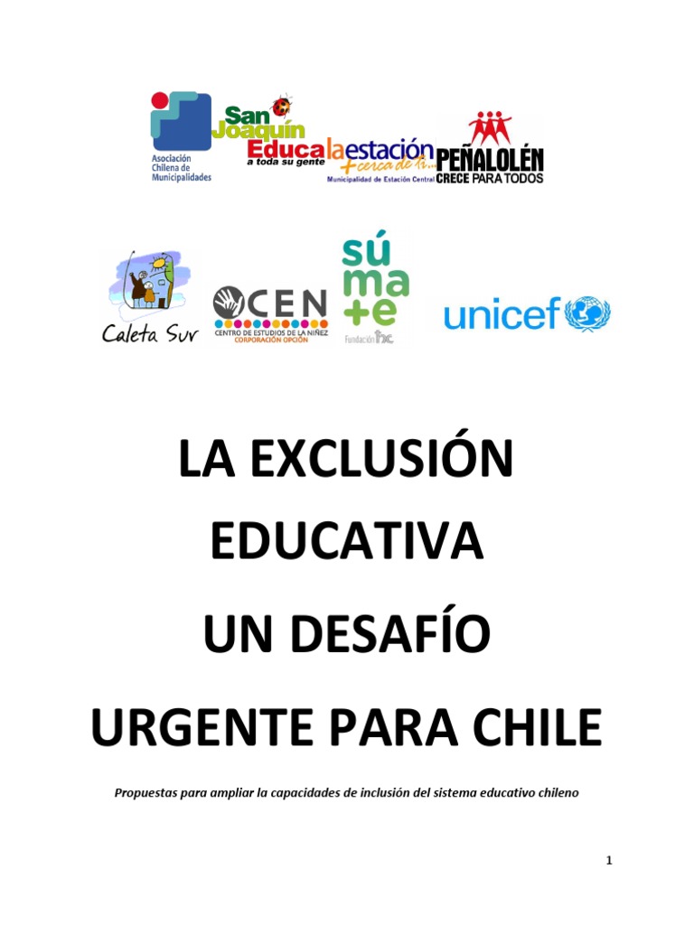 La Exclusion Educativa, Desafio Urgente para Chile | PDF | Derechos ...