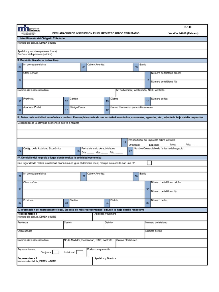 Declaración de Inscripción D140 | PDF | Contribuyente | Impuestos