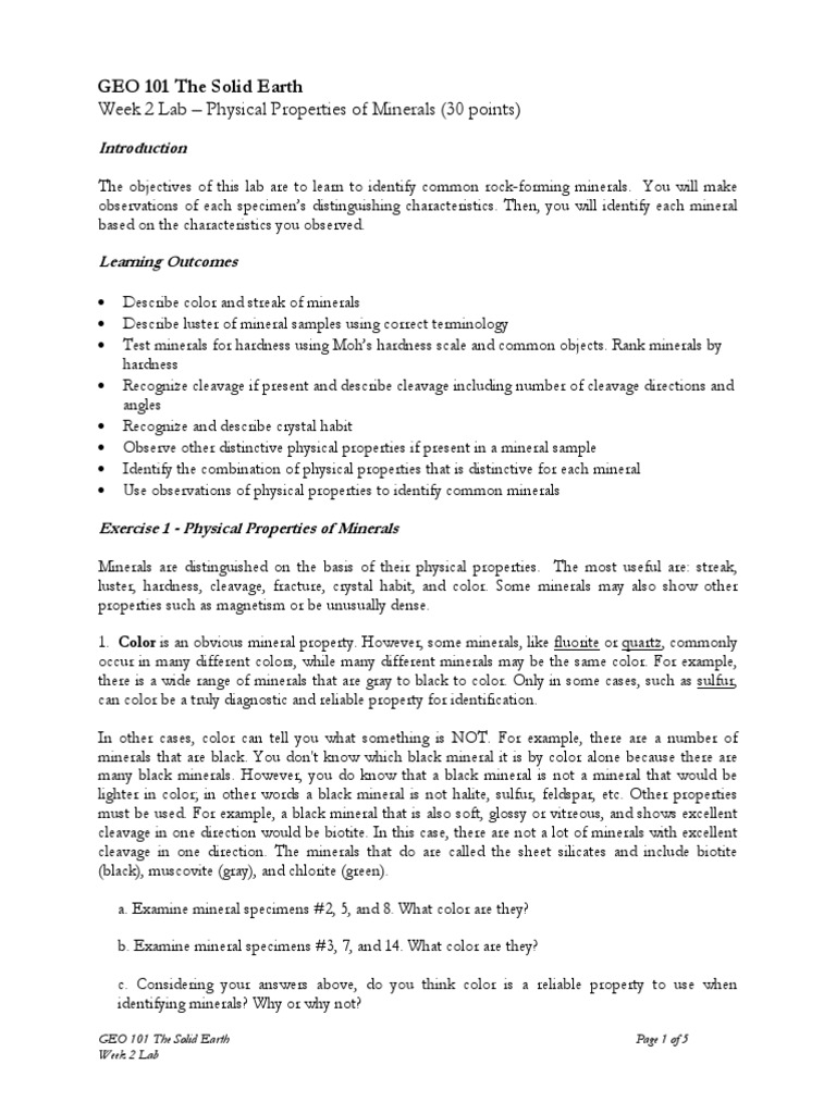 Identifying Mineral Cleavage and Properties | PDF | Minerals | Crystal