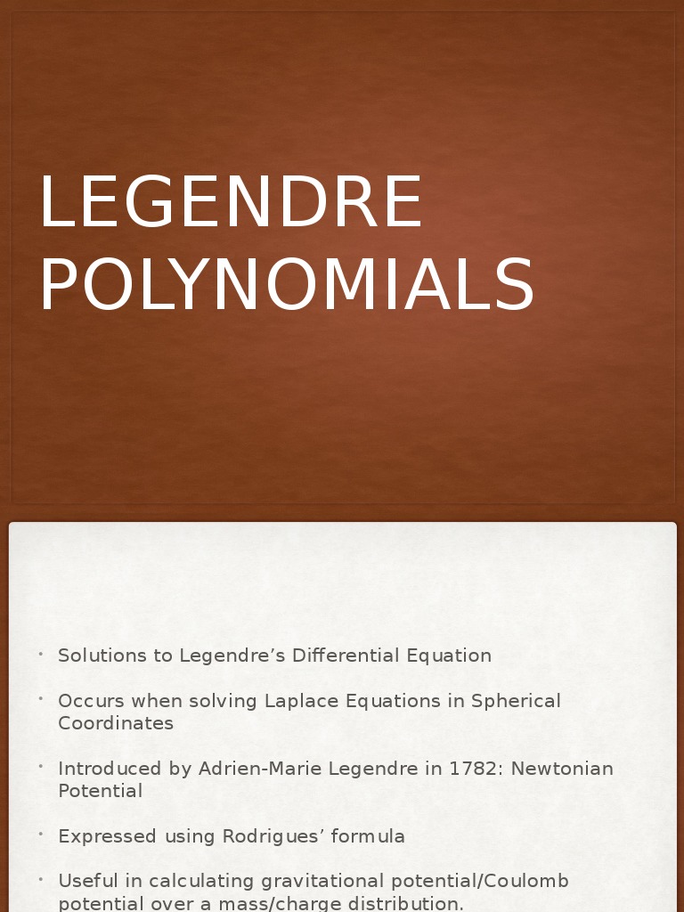 Legendre Polynomials in Physics Applications | PDF