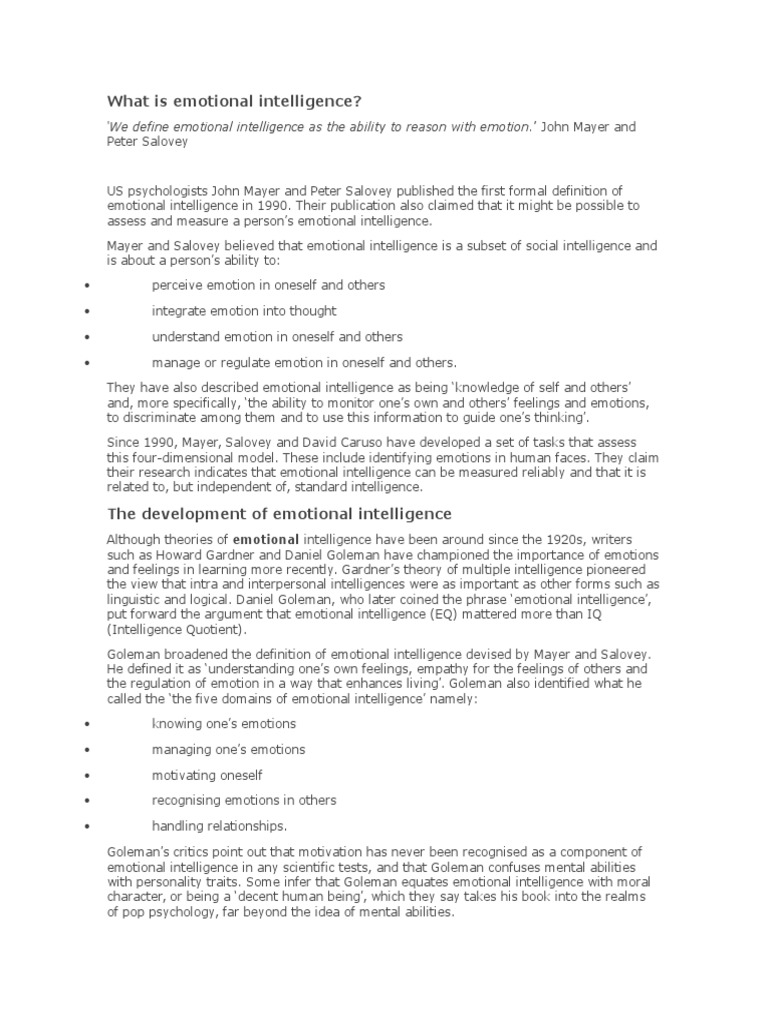 What Is Emotional Intelligence | PDF | Learning Styles | Emotional ...