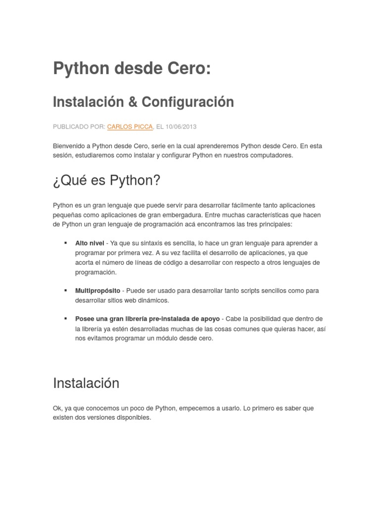 Python Desde Cero Pdf Objeto Informática Python Lenguaje De Programación