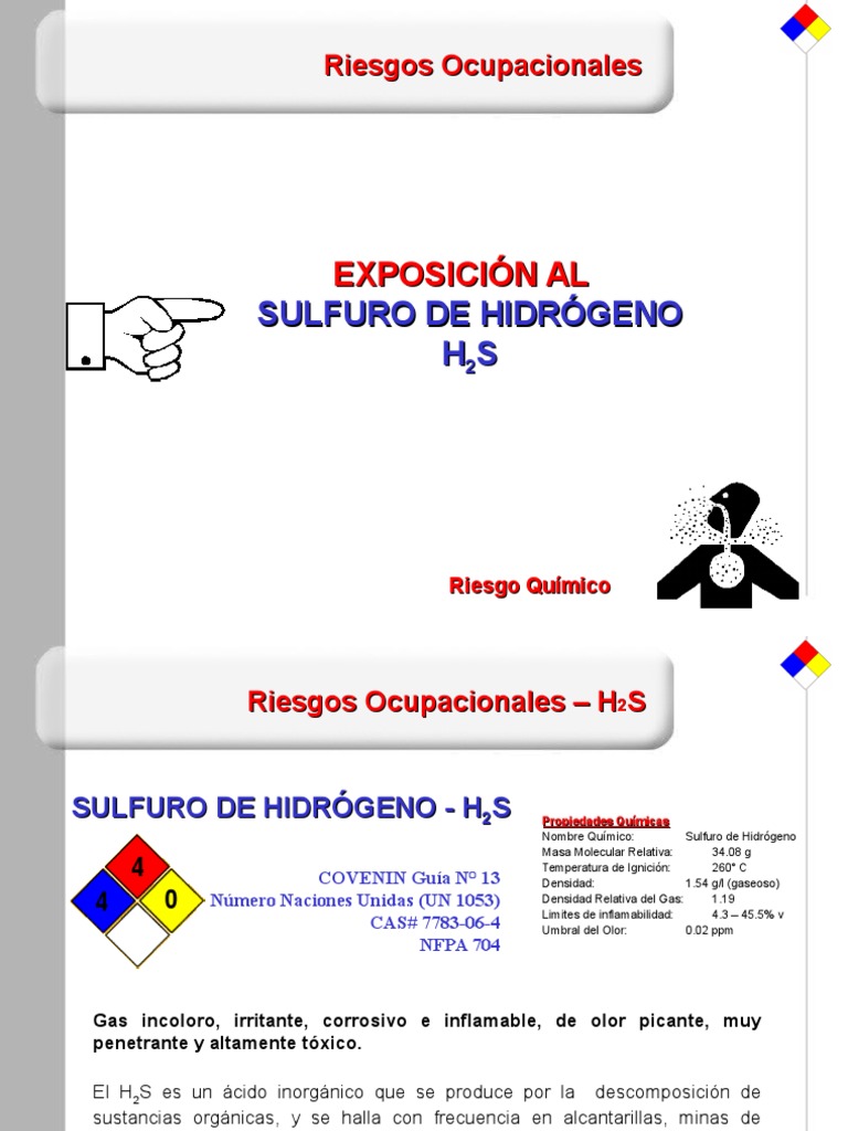 Riesgos Ocupacionales (Exposición Al H2S) | PDF | Hidrógeno | Sustancias químicas