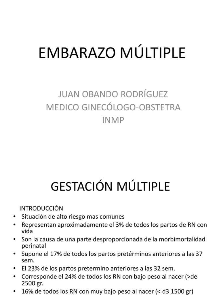 Riesgos y Complicaciones del Embarazo Múltiple | PDF | Nacimientos ...