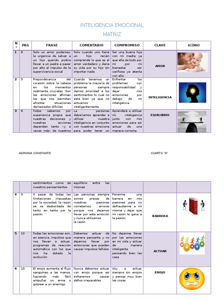 Matriz | Inteligencia emocional | Las emociones