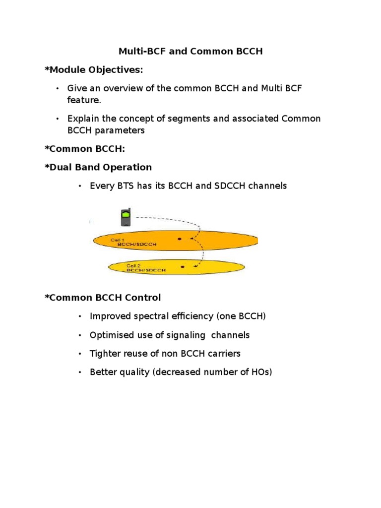 Multi-BCF and Common BCCH | PDF | Wireless | Electrical Engineering