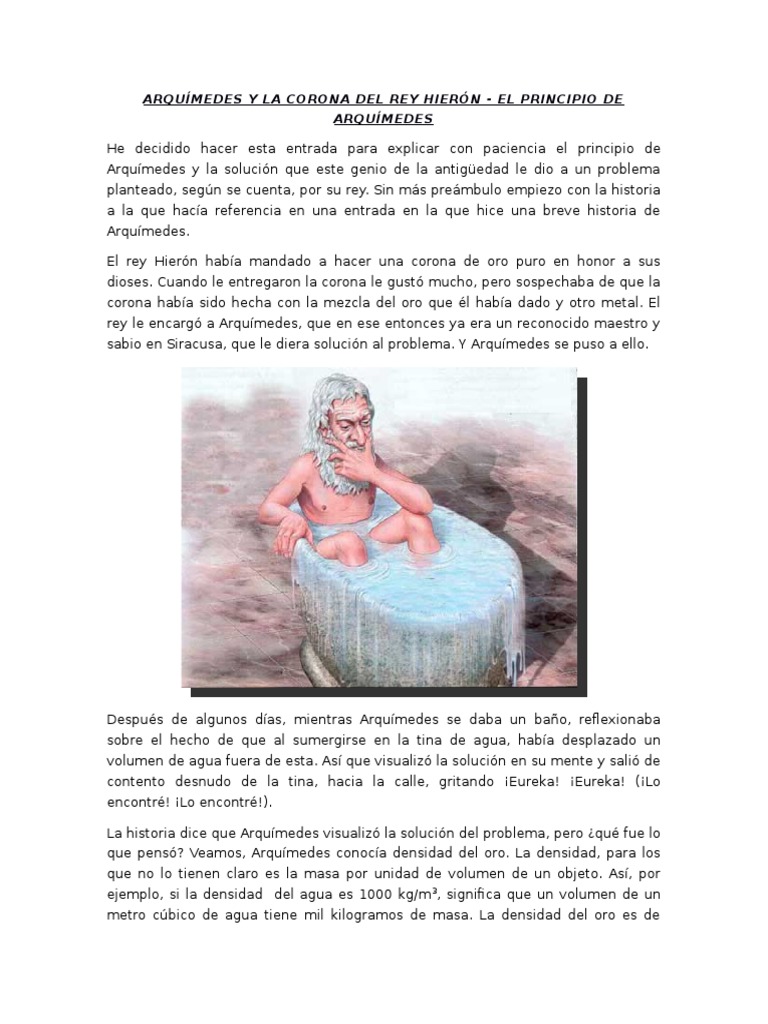Arquímedes y La Corona Del Rey Hierón | PDF | Densidad | Física