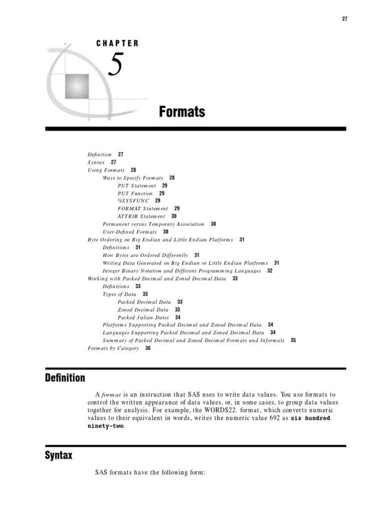Format | PDF | Binary Coded Decimal | Byte