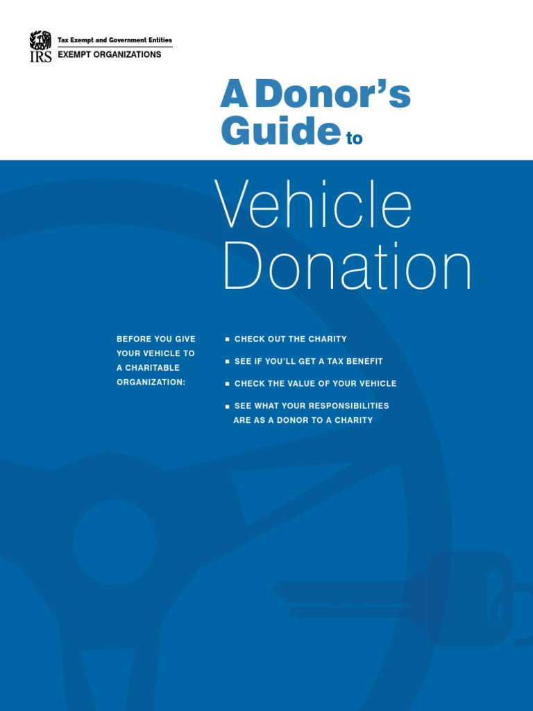 A Donor's Guide to Vehicle Donation: Understanding the Tax Implications ...