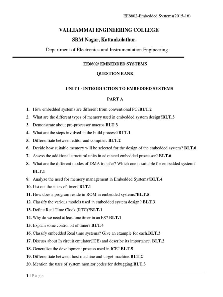 EE6602 Embedded | PDF | Embedded System | Operating System