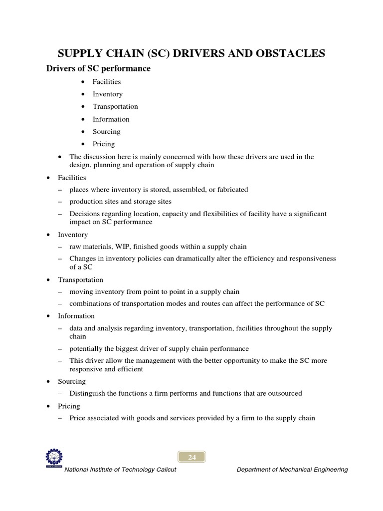 Supply Chain Drivers and Trade-offs Analysis | PDF | Supply Chain ...
