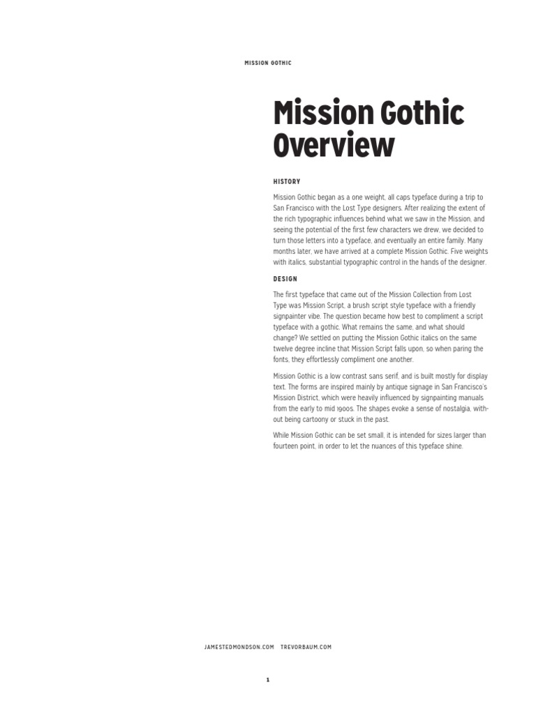 Mission Gothic Overview | PDF | Typefaces | Latin Alphabet