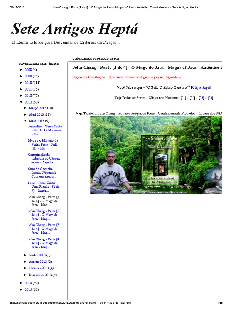 John Chang - Parte (1 de 4) - O Mago de Java - Magus of Java ...