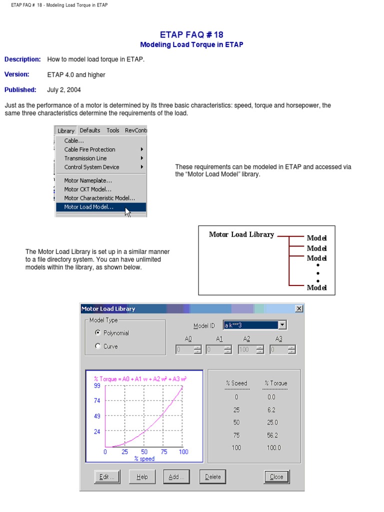 ETAP FAQ Load Torque | PDF | Library (Computing) | Torque
