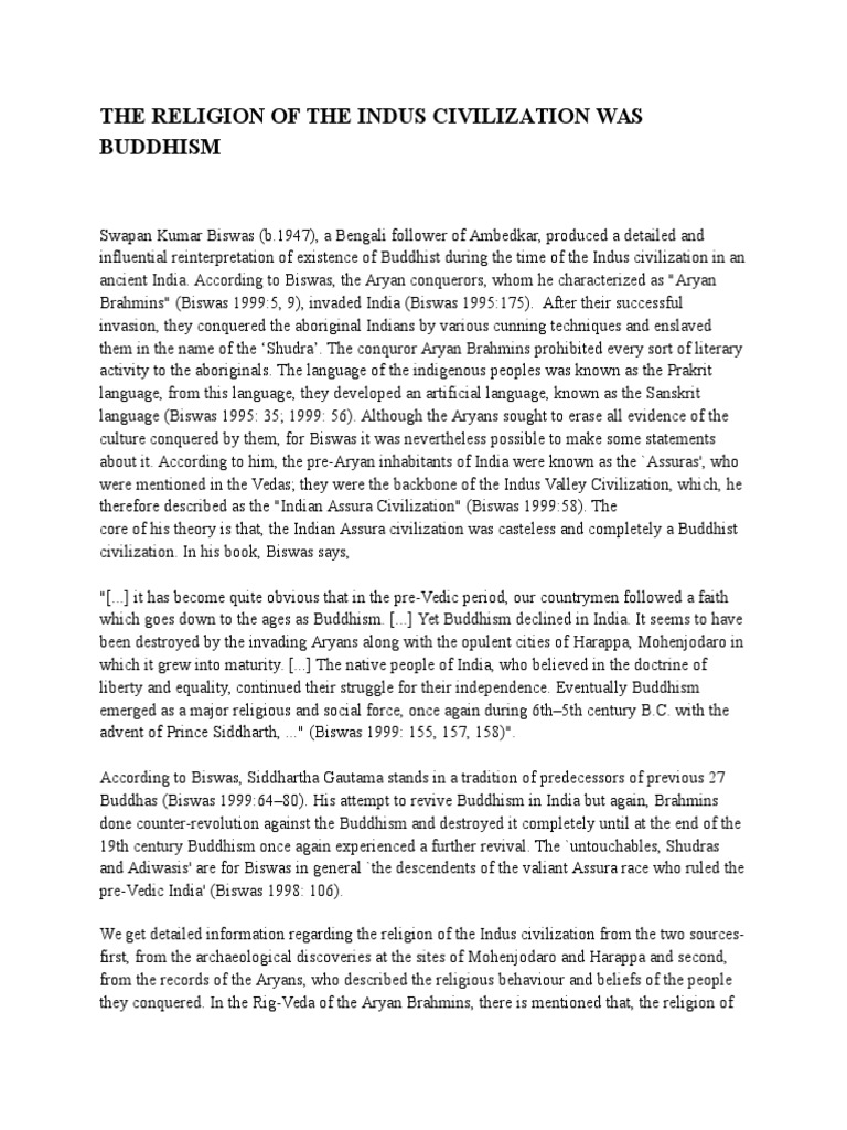 The Religion of The Indus Civilization Was Buddhism | PDF | Gautama ...