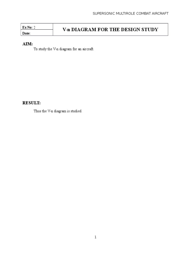 To Study The V-N Diagram For An Aircraft | PDF