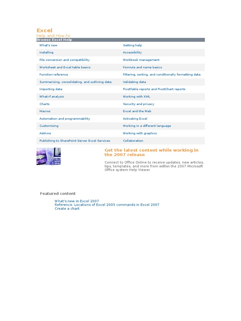 Excel: Help and How-To | PDF