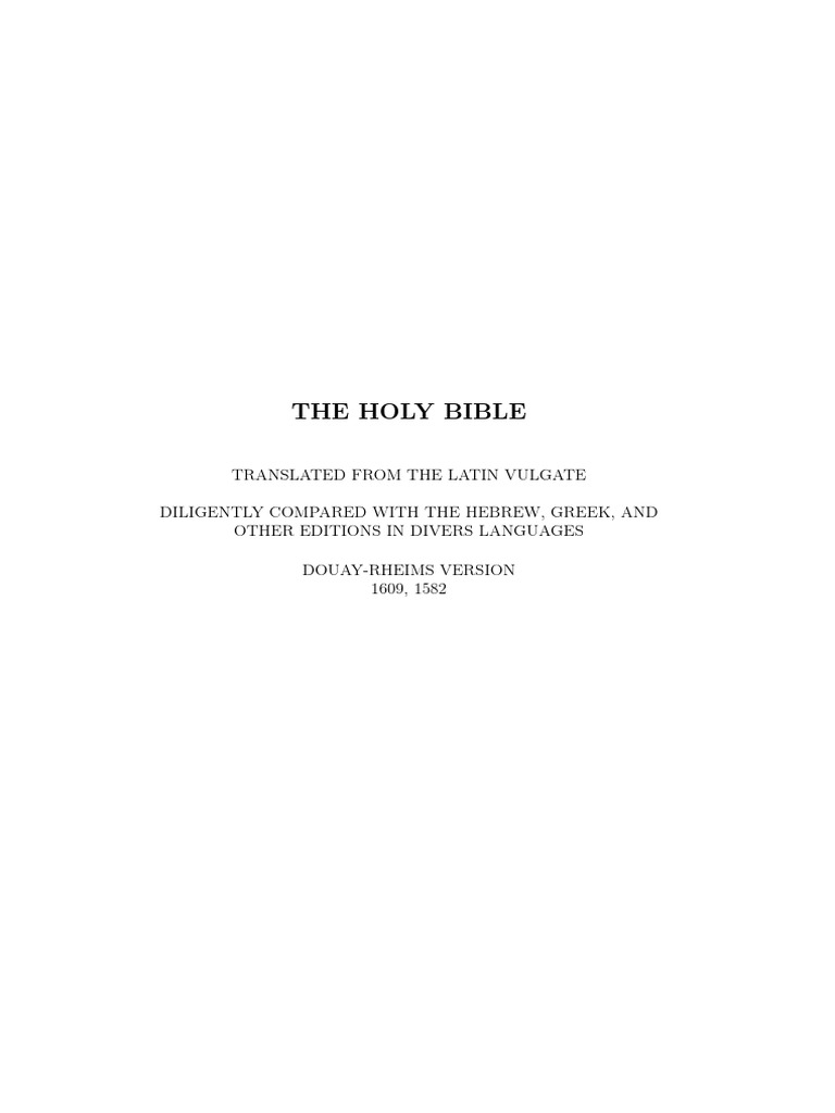 1610 Douay Version | PDF | Thou | Douay–Rheims Bible