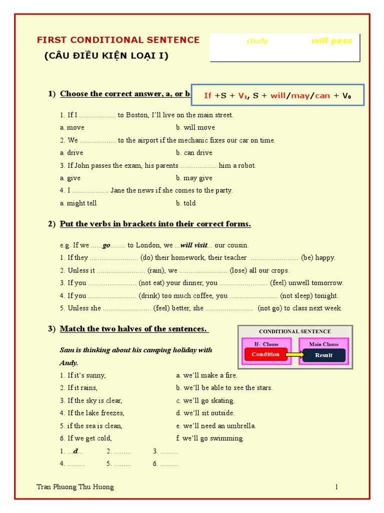 First Conditional - Worksheet | PDF