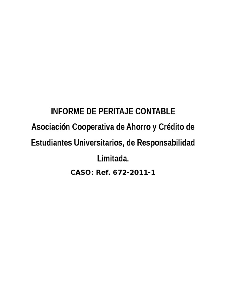 Informe Pericial Contable: Estafa Cooperativa | PDF | Contador ...