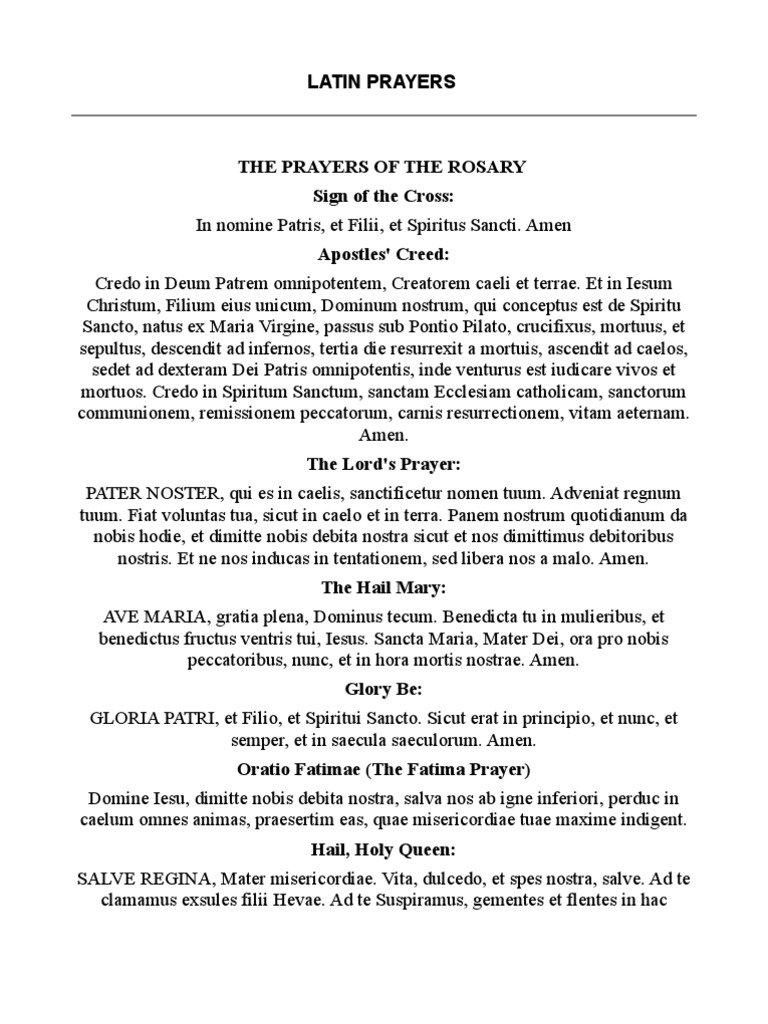Latin Prayers | PDF
