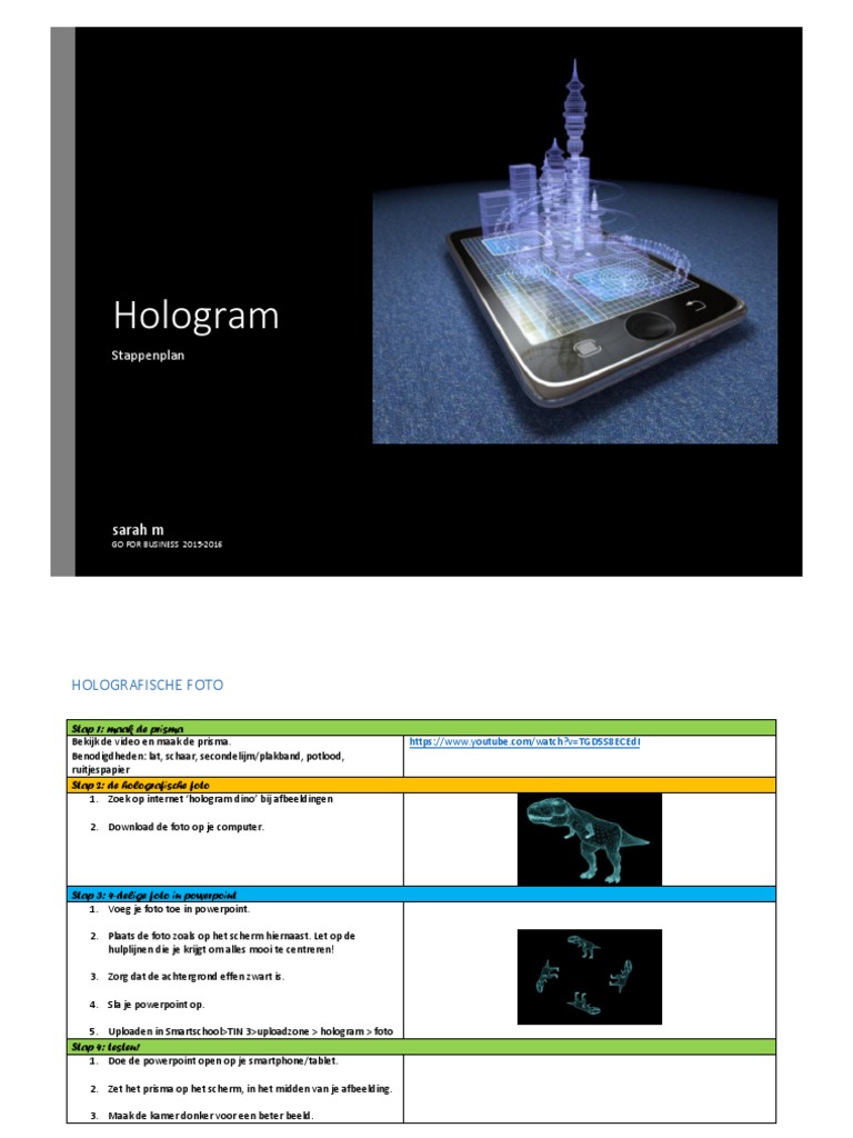 Stappenplan Hologram | PDF
