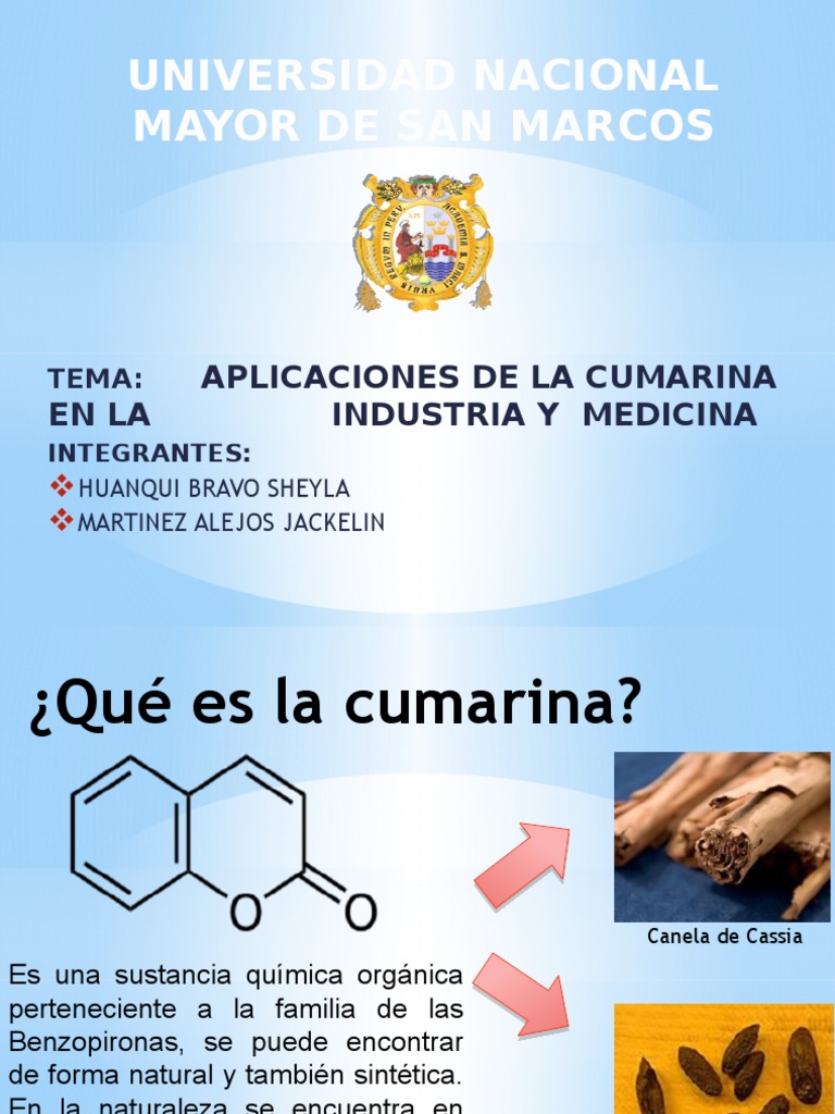 Cumarina (Exposicion Organica4) | PDF | Productos quimicos | Bienestar