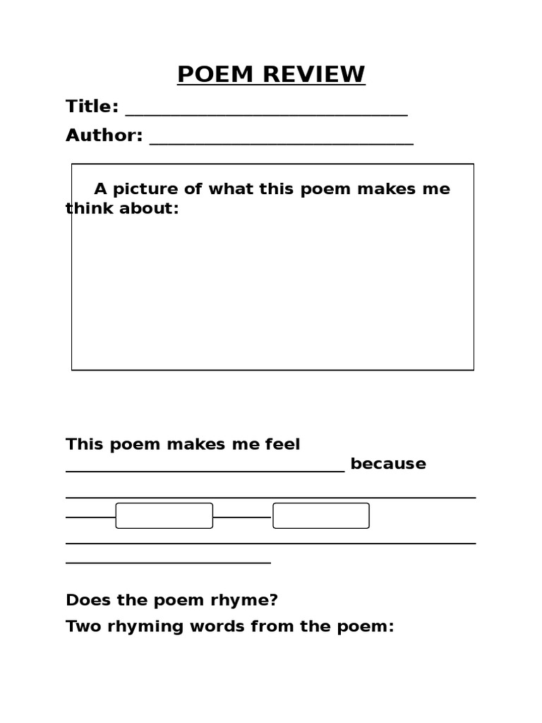Poem Review for Students | PDF