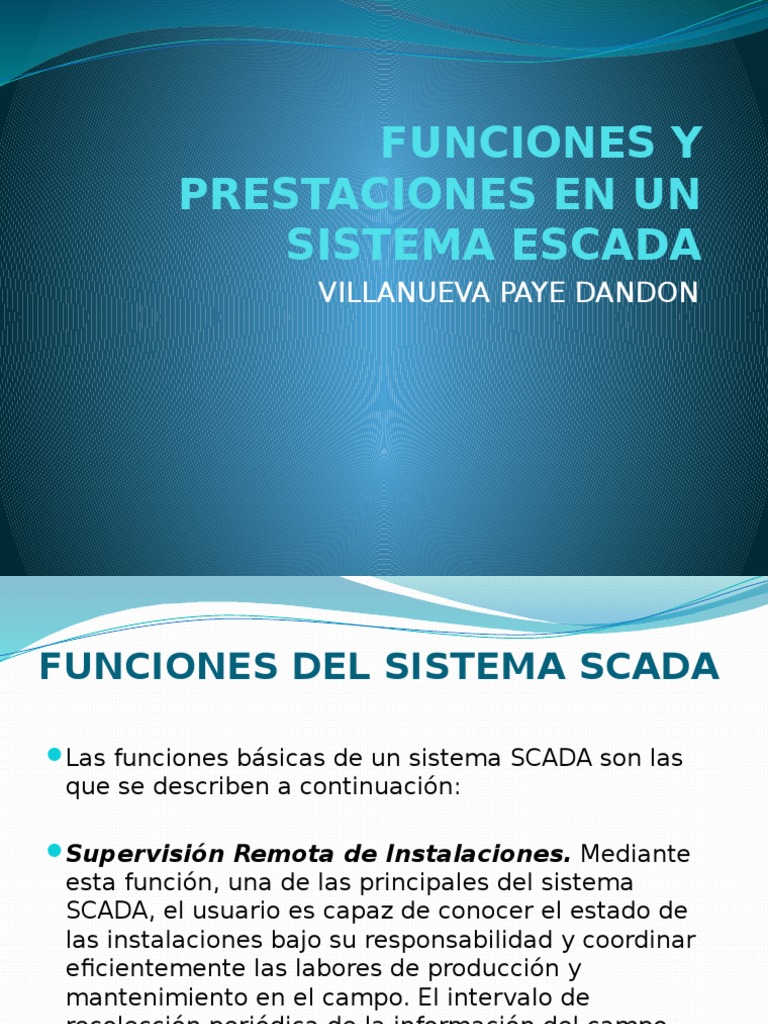 Funciones y Prestaciones en Un Sistema Escada | PDF | Scada ...