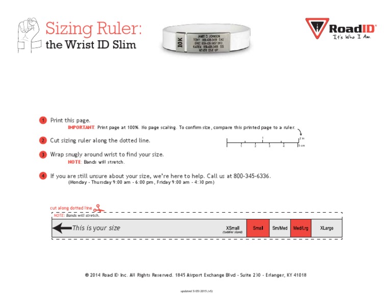 How to Determine Your Wrist Size Using the Wrist ID Slim Sizing Ruler | PDF